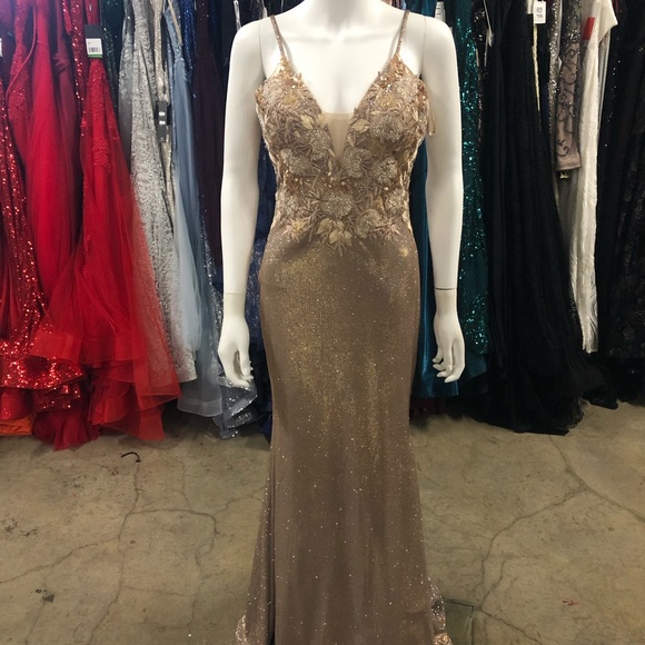 Faviana | Dresses | Faviana Metallic Copper Prom Dress Style S483 ...